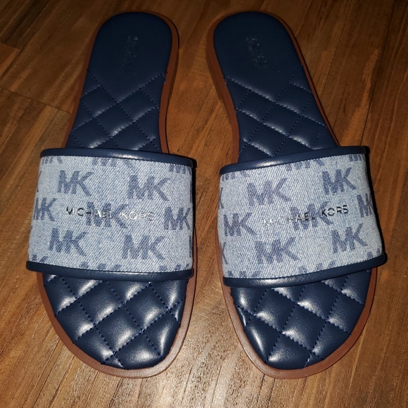 Michael Kors Collection | Shoes | Michael Kors Denim Blue Quilted ...